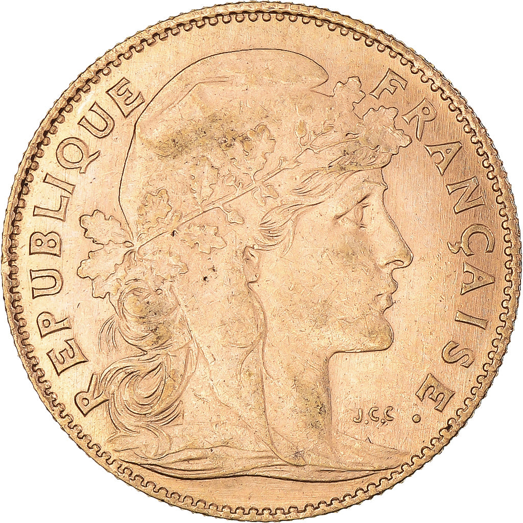 Coin France Marianne 10 Francs 1912 Paris Coq AU(50-53) Gold KM:846 ...