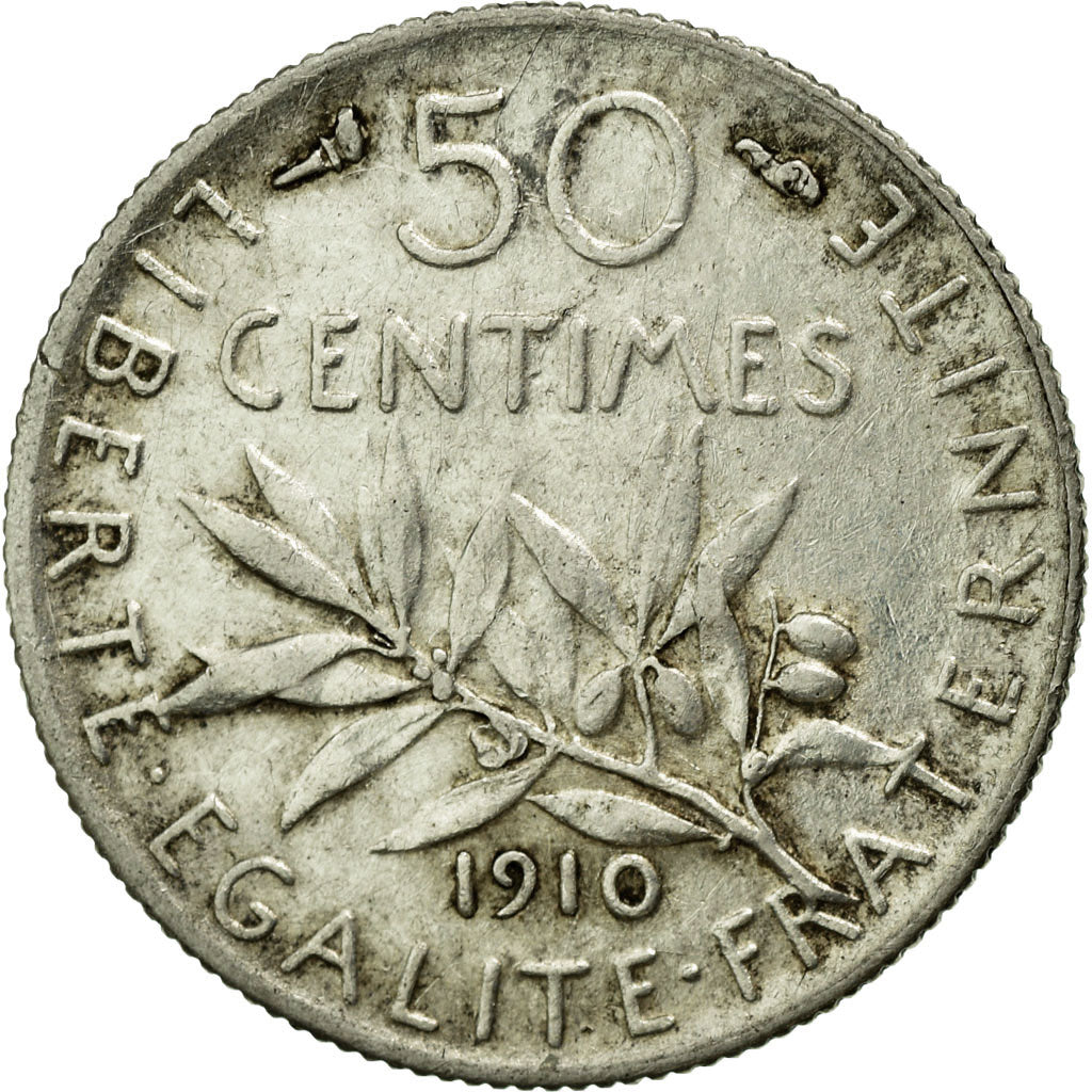 Monnaie France Semeuse 50 Centimes 1910 TTB+ Argent Gadoury:420 – Numiscorner.com