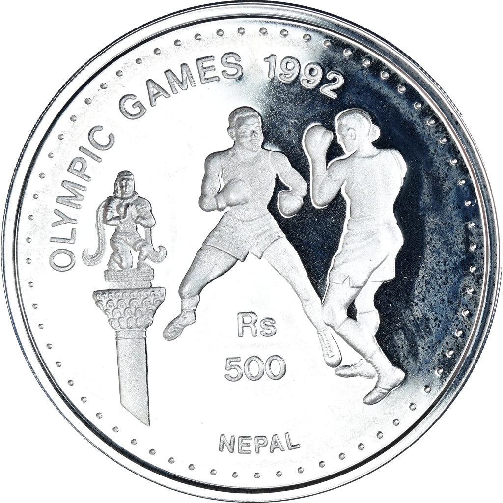 Coin Nepal SHAH DYNASTY Birendra Bir Bikram 500 Rupee 1992 Singapore ...