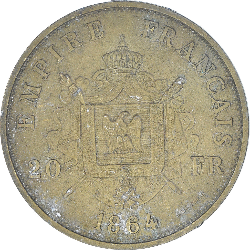 France Médaille Reproduction 20 Francs Or Napoléon III 1864 Uniface TTB ...