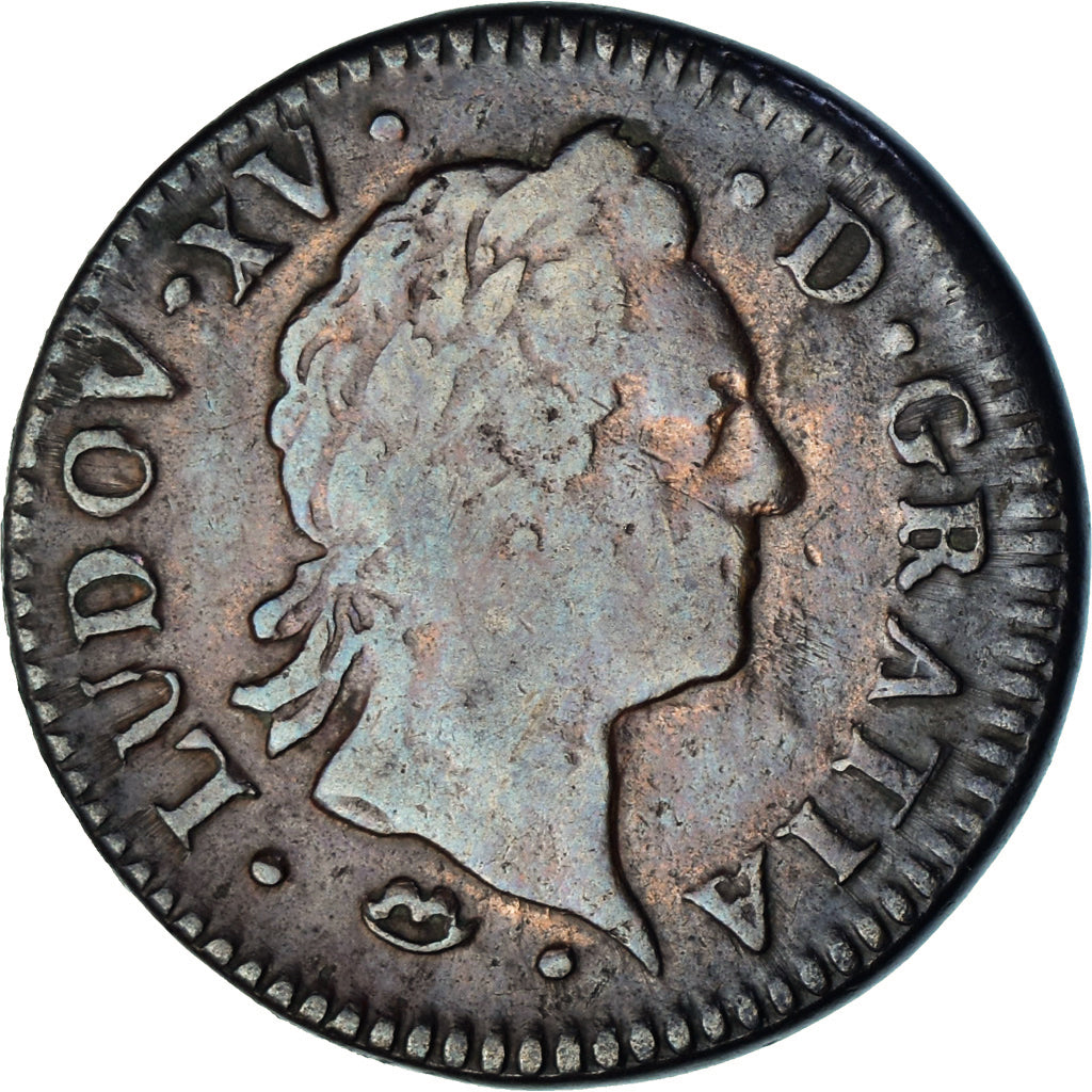 Monnaie France Louis XV Sol à la vieille tête Sol 1772 Montpellier TB+ ...