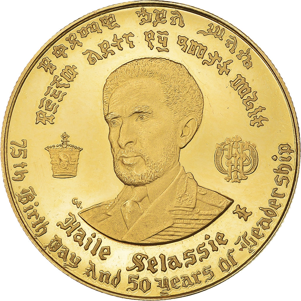 Coin Ethiopia Haile Selassie 20 Dollars 1966 MS(60-62) Gold KM:39 ...