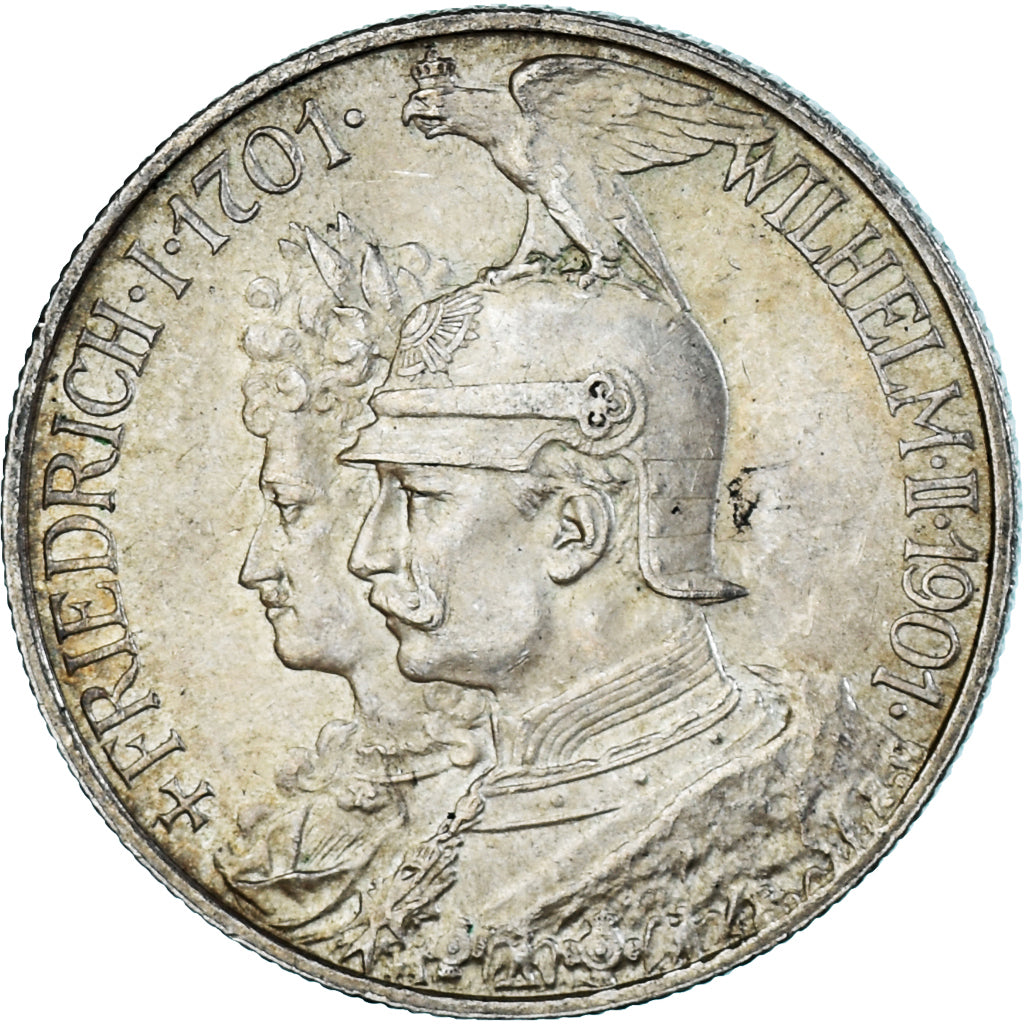 Coin German States PRUSSIA Wilhelm II 2 Mark 1901 Berlin AU(55-58 ...