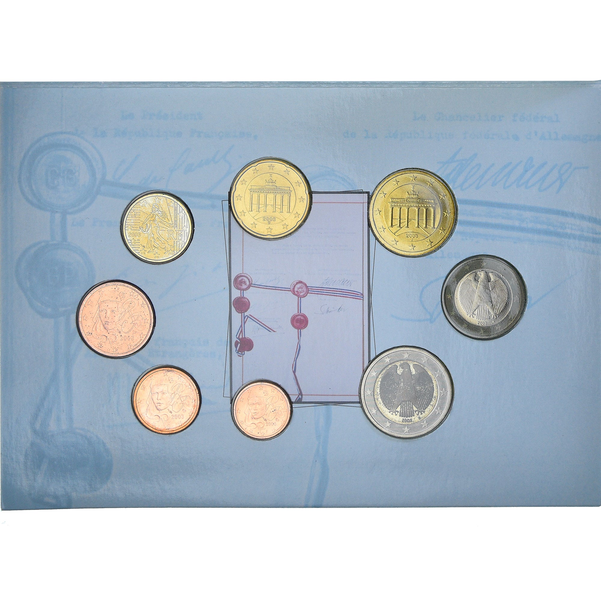 France Coffret 1 cts. - 2 Euro 40ème Anniversaire du Traité de l'Élysée – Numiscorner.com