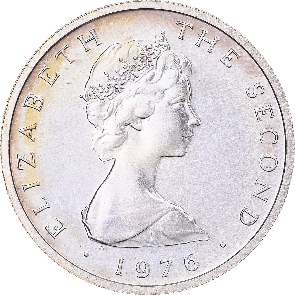 Münze Isle of Man Elizabeth II 10 Pence 1976 Pobjoy Mint VZ ...