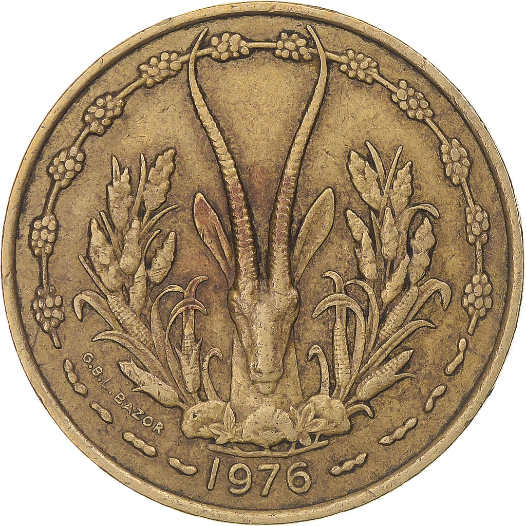 Coin West African States 25 Francs 1976 BANQUE CENTRALE DES ETATS DE ...