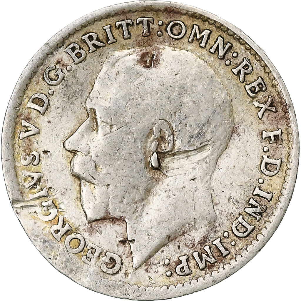 Great Britain George V 3 Pence 1917 F(12-15) Silver KM:813 ...
