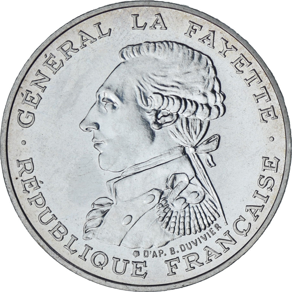 Coin France Lafayette 100 Francs 1987 Paris MS(60-62) Silver KM:962 ...