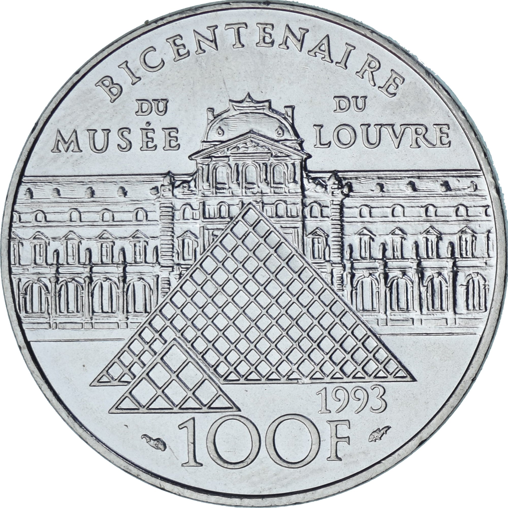 Coin France Mona Lisa Bicentenaire du Musée du Louvre 100 Francs 1993 ...