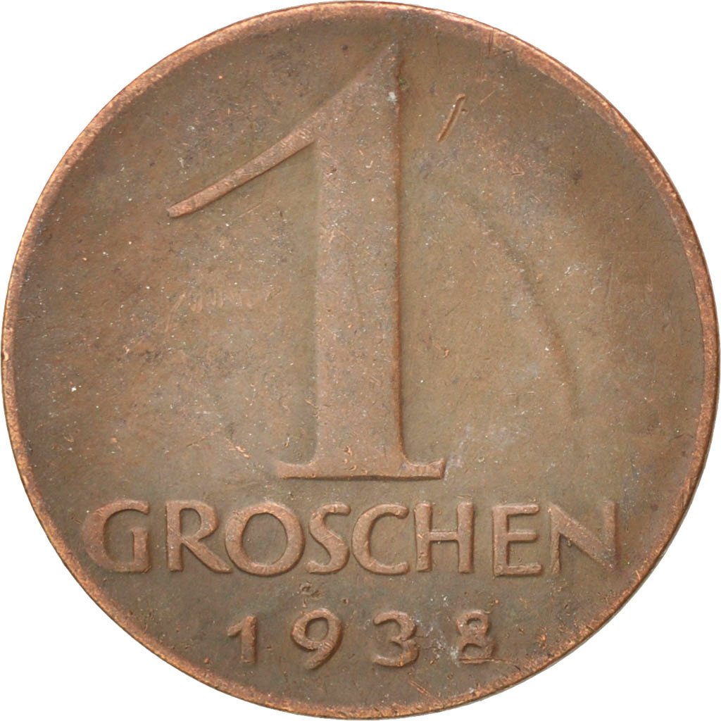 AUSTRIA Groschen 1938 KM #2836 EF(40-45) Bronze 17 1.62 – Numiscorner.com