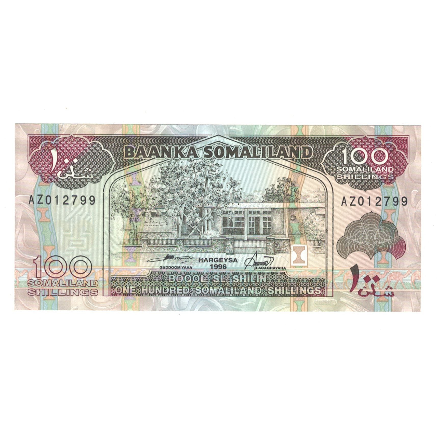 Banknote Somaliland 100 Shillings = 100 Shilin 1996 KM:5b UNC(63 ...