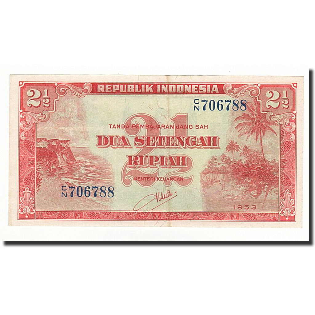 Indonesia 2 1/2 Rupiah 1953 KM:41 AU(55-58) – Numiscorner.com