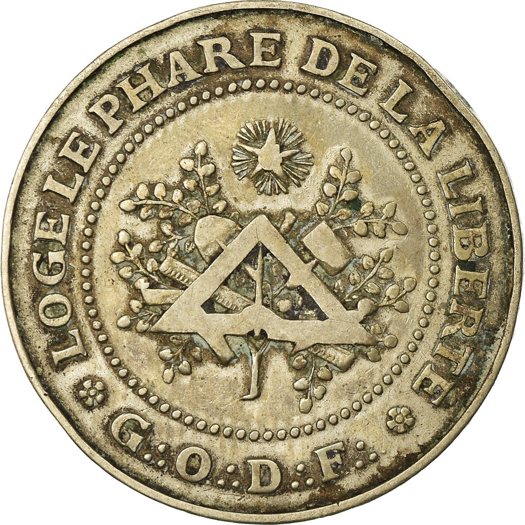 France Token Masonic Orient de Dieppe Loge Le Phare de la Liberté 1897 ...