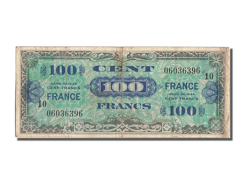 Banknote France 100 Francs 1945 Verso France 1944 EF(40-45 ...