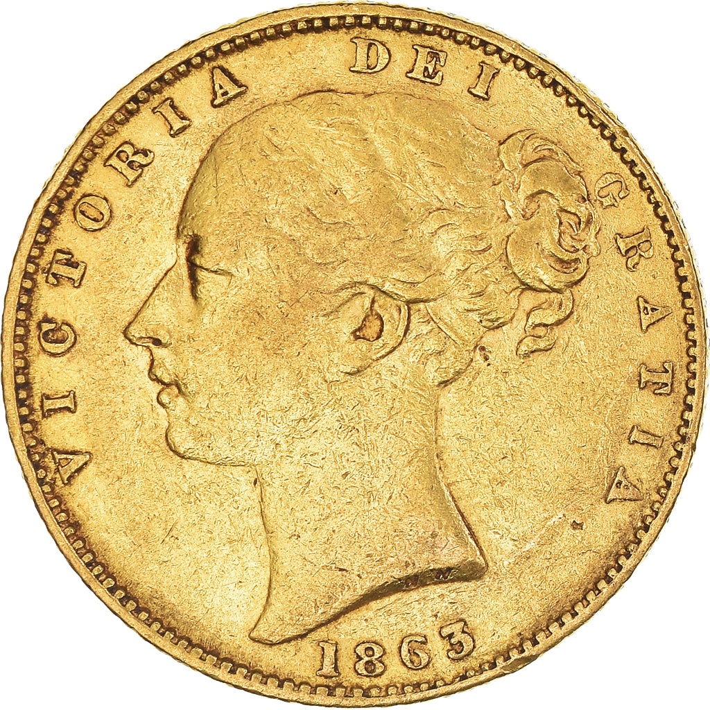 Coin Great Britain Victoria Sovereign 1863 Souverain AU(50-53) Gold ...