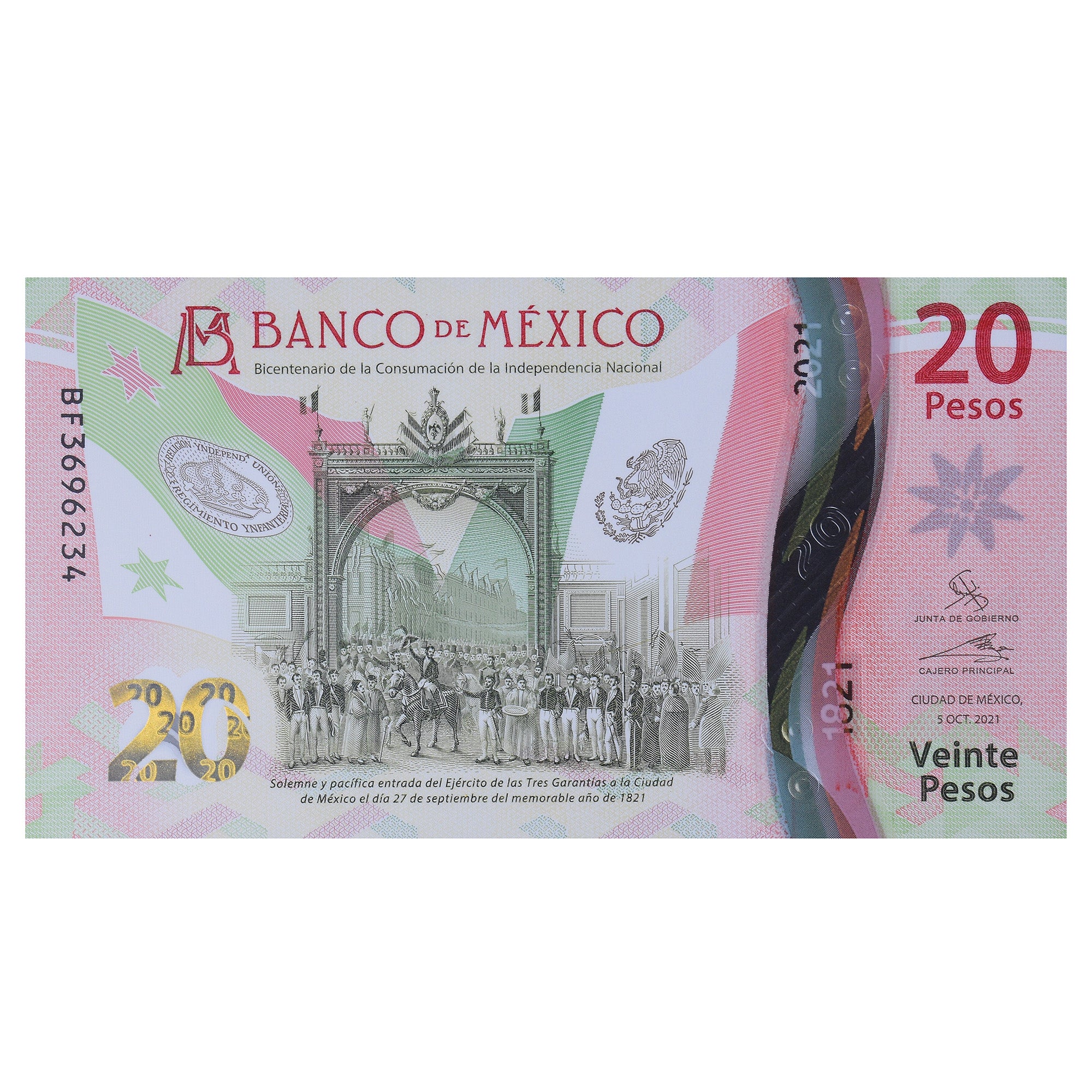Banknote Mexico 20 Pesos 2021 2021-10-05 UNC(65-70) – Numiscorner.com