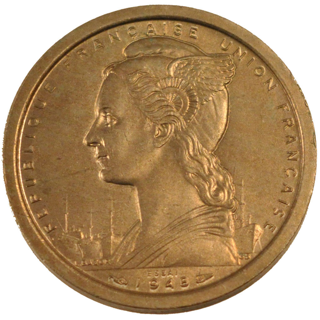 Monnaie Madagascar 2 Francs 1948 Paris SUP+ Copper-nickel Lecompte:101 ...