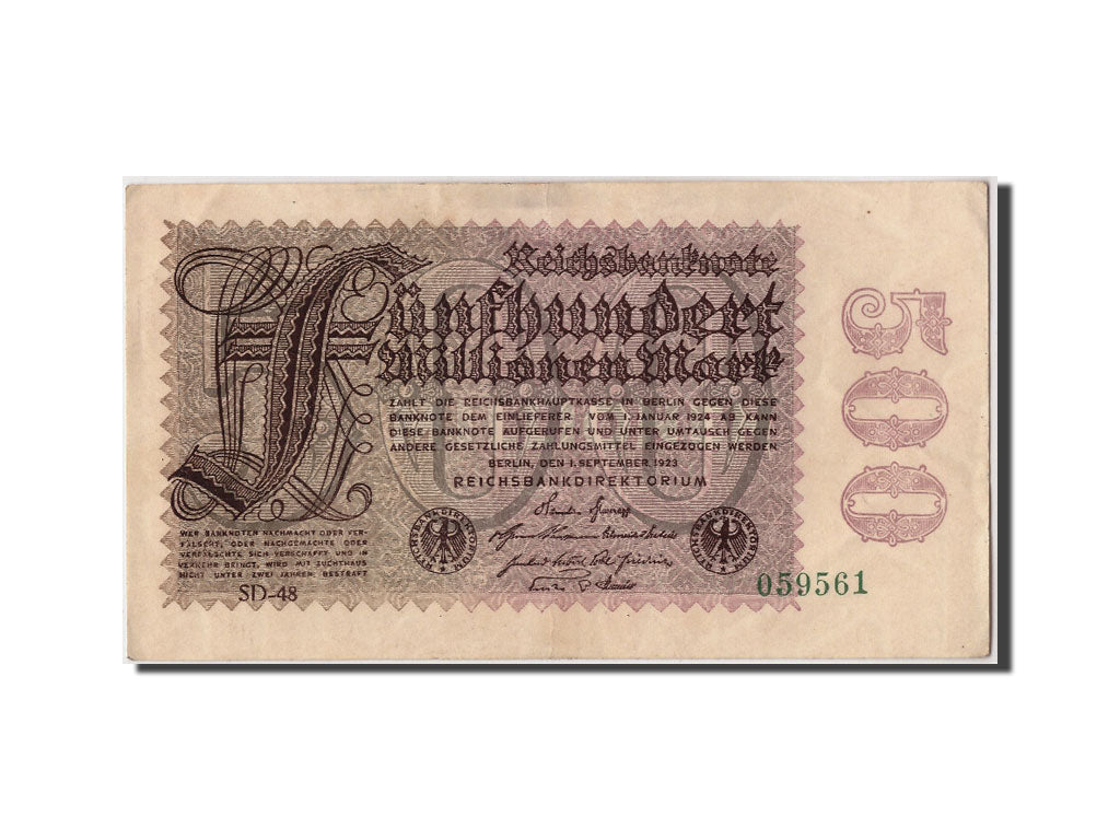 Banknote Germany 500 Millionen Mark 1923 1923-09-01 EF(40-45 ...