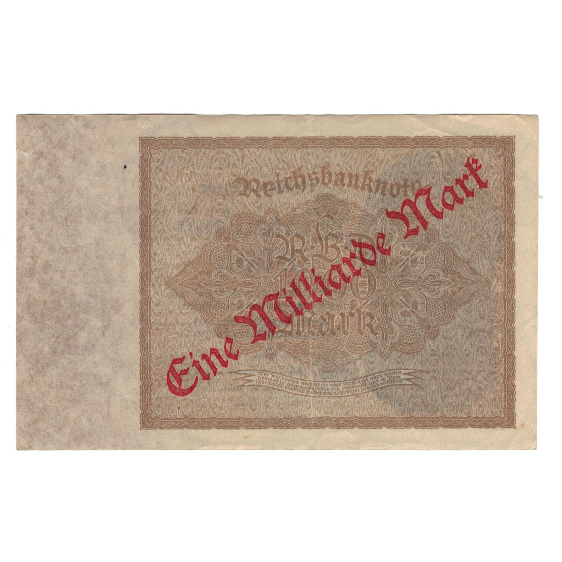 Banknote Germany 1 Milliarde Mark on 1000 Mark 1922 1922-12-15 AU(50-53 ...
