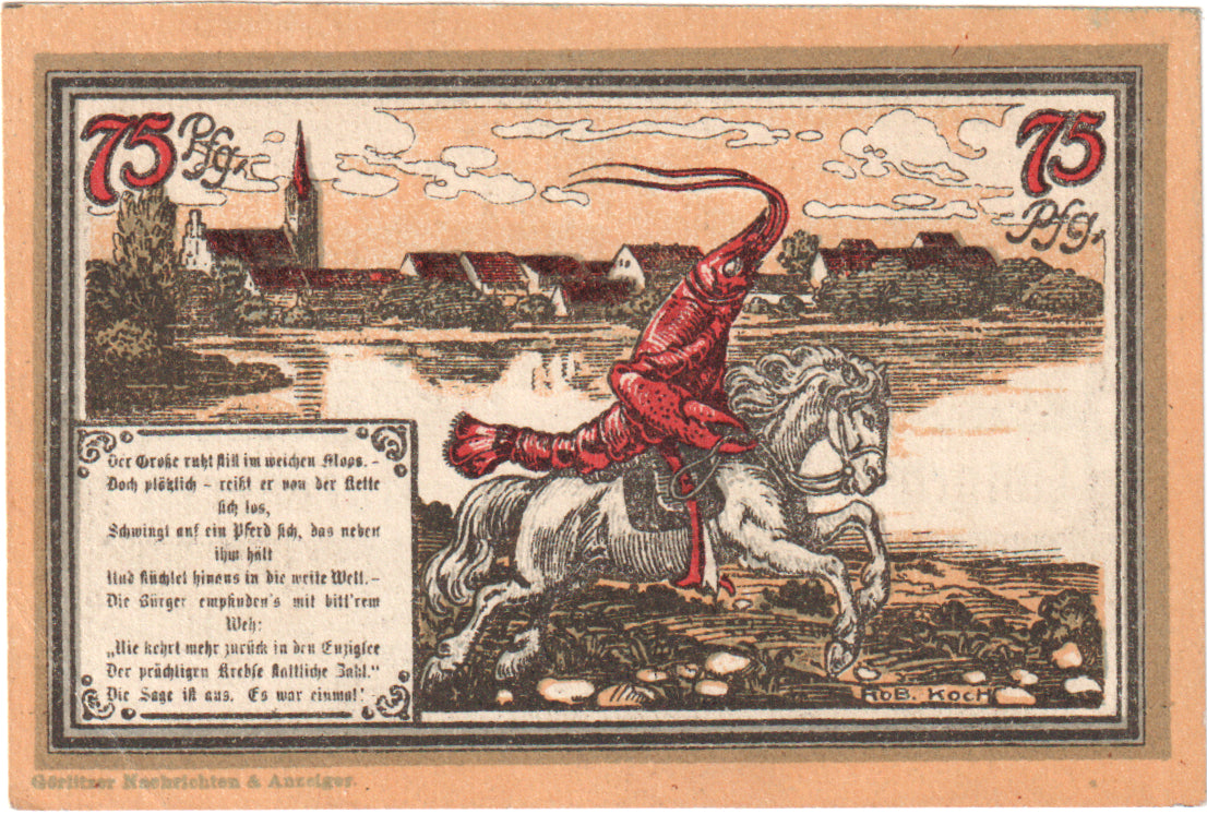 Banknote Germany Norenberg 75 Pfennig personnage 1921 UNC(60-62 ...