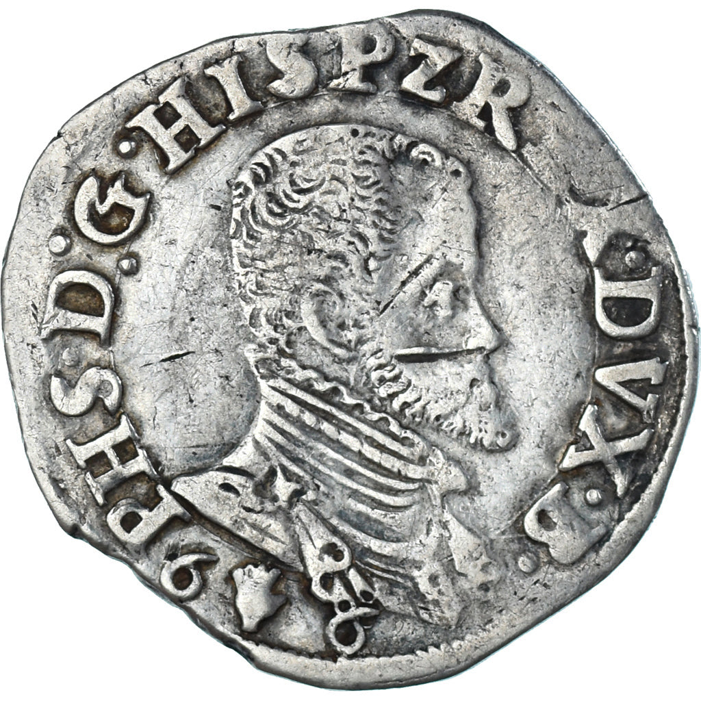 Monnaie Pays-Bas espagnols Philippe II 1/5 Ecu 1566 Anvers légende ...