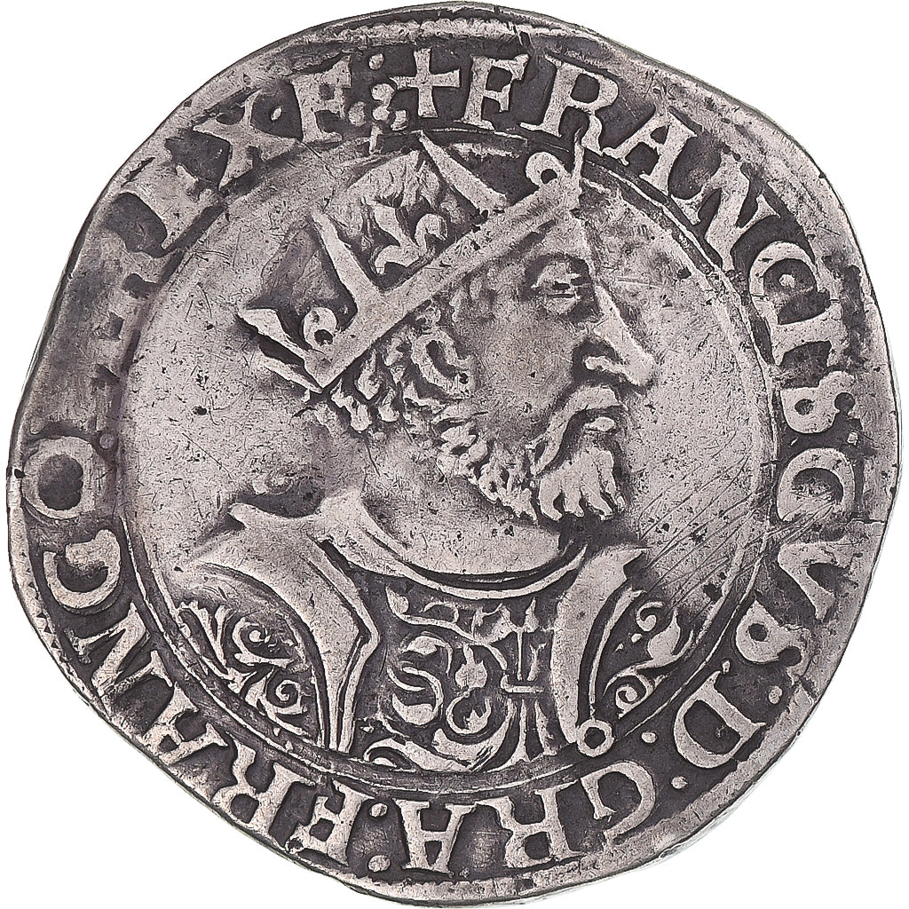 Coin France François Ier Teston Lyon 5th type EF(40-45) Silver ...