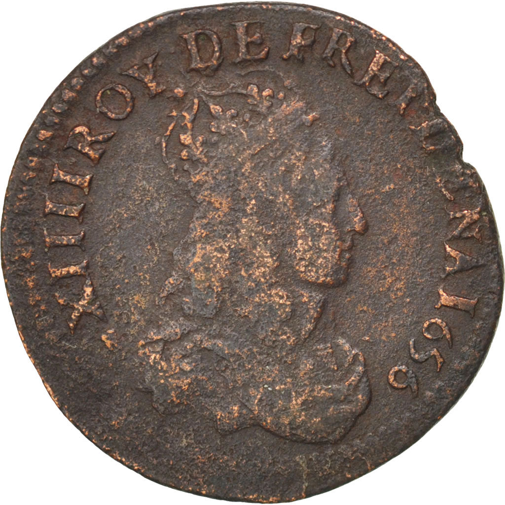 FRANCE Liard de France au buste juvénile deuxième type Liard 1656 ...