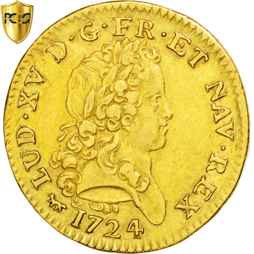 Louis XV Double louis d'or Mirliton 1724 A Paris PCGS XF45 Gadoury 345 ...