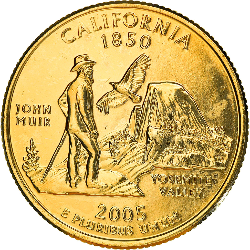 Monnaie États-Unis California Quarter 2005 U.S. Mint Denver golden SUP ...