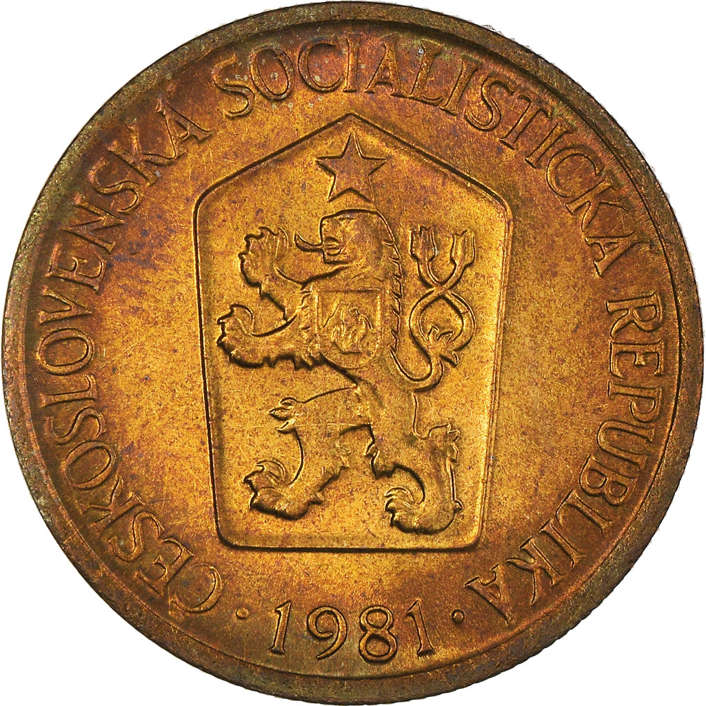 Coin Czechoslovakia Koruna 1981 MS(63) Aluminum-Bronze KM:50 ...