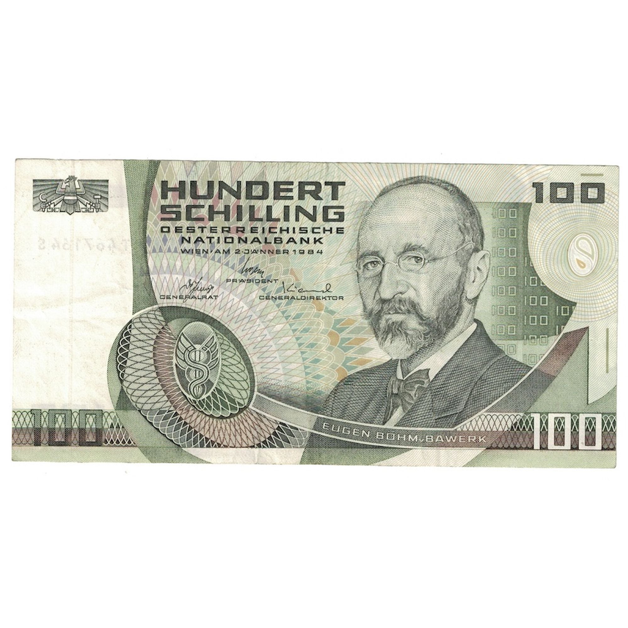 Banknote Austria 100 Schilling 1984 1984-01-02 KM:150 EF(40-45 ...
