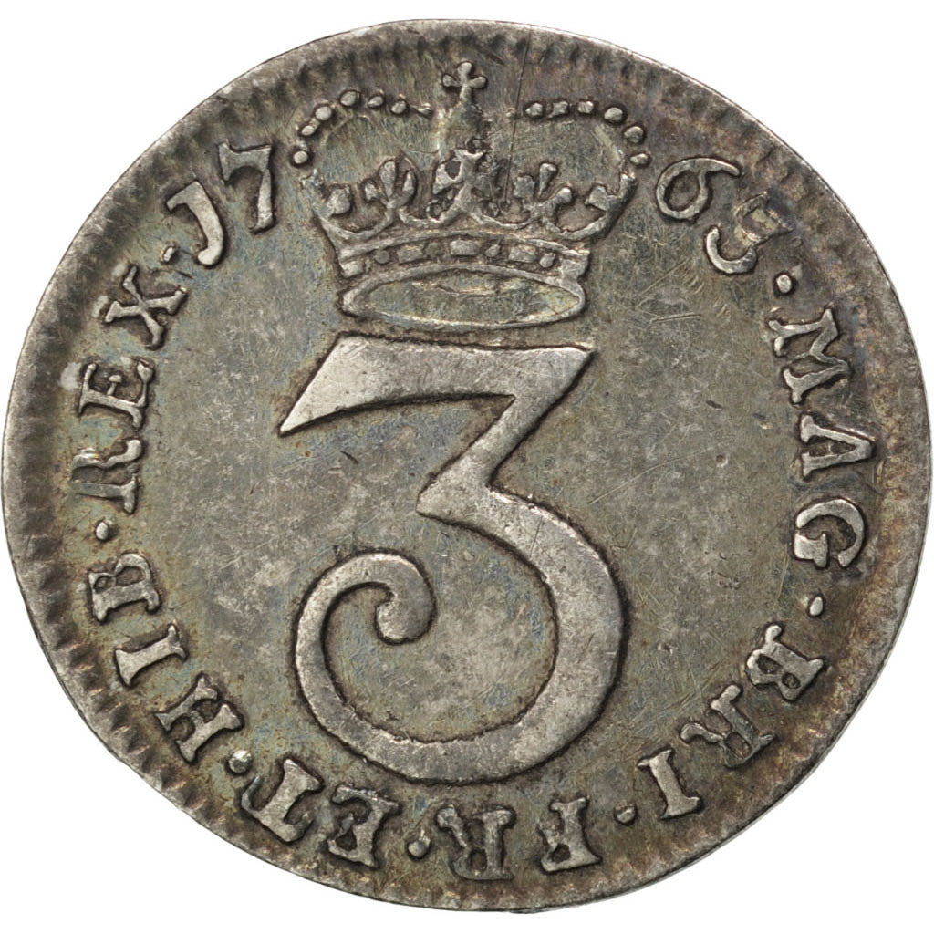 Monnaie Grande-Bretagne George III 3 Pence 1763 SUP Argent KM:591 ...