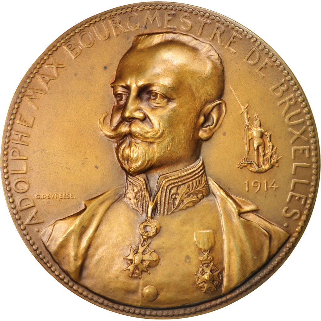 Belgium Medal Adolphe Max Bourgmestre de Bruxelles Politics Society War ...
