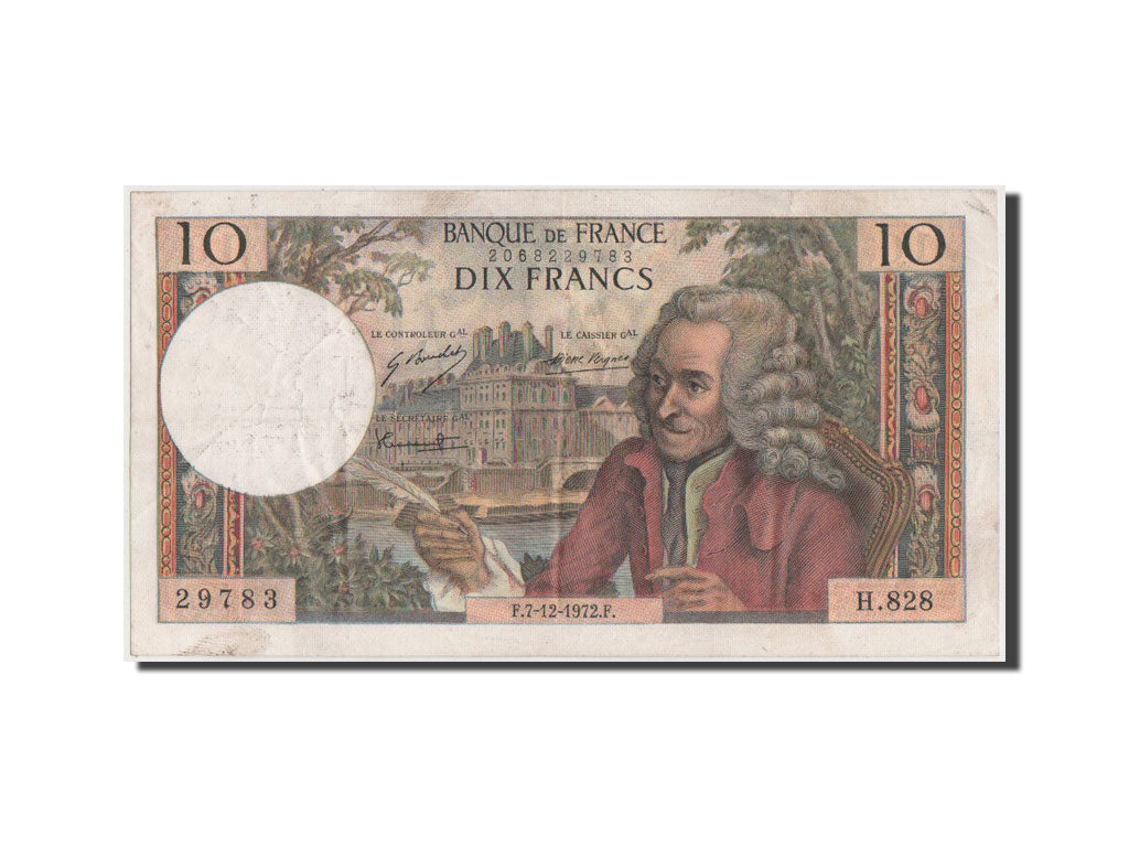 Banknote France 10 Francs 10 F 1963-1973 ''Voltaire'' 1972 EF(40-45 ...