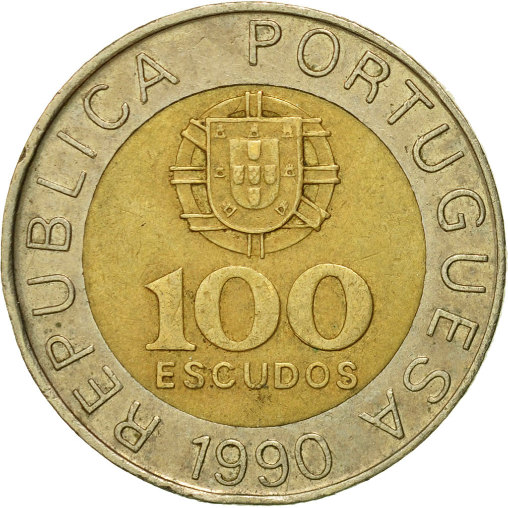 Moneta Portogallo 100 Escudos 1990 BB Bi-metallico KM:645.2 – Numiscorner.com