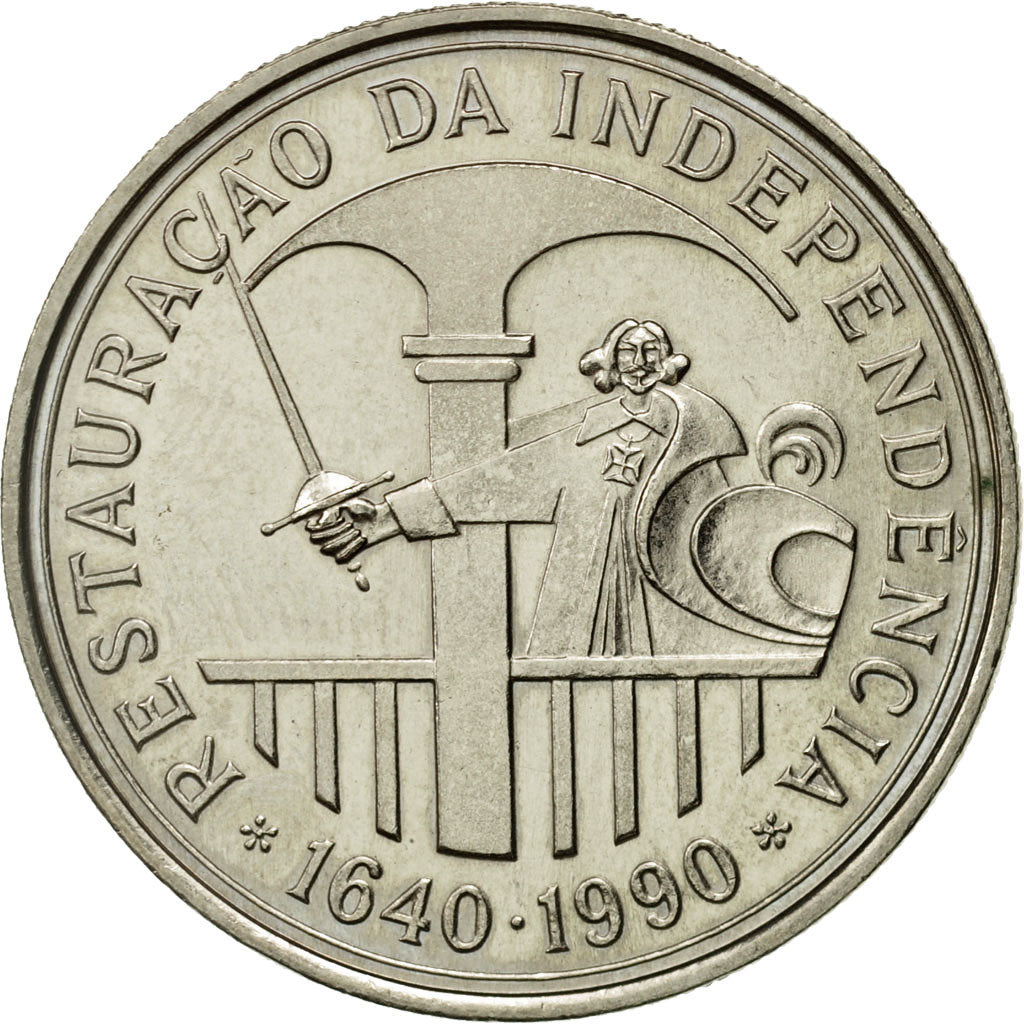 Coin Portugal 100 Escudos 1990 MS(63) Copper-nickel KM:651 ...