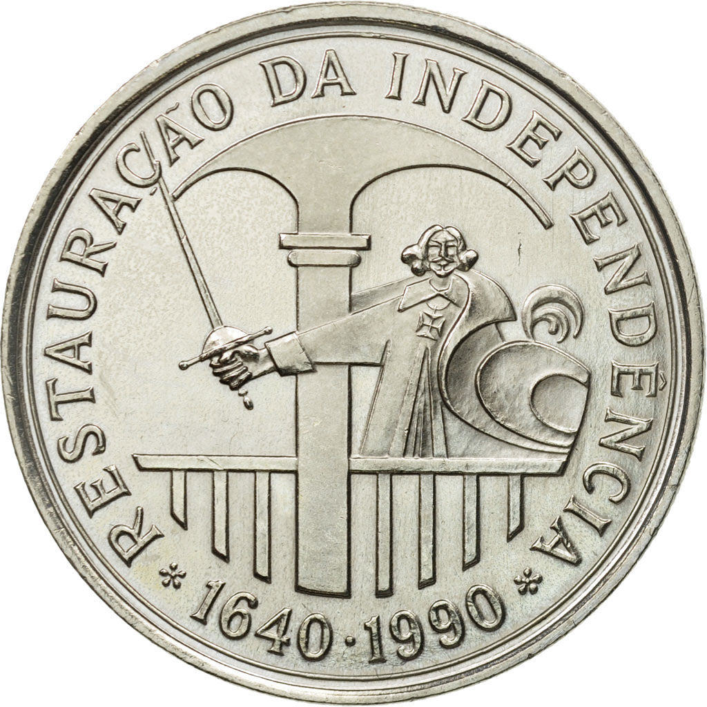 Coin Portugal 100 Escudos 1990 MS(63) Copper-nickel KM:651 ...