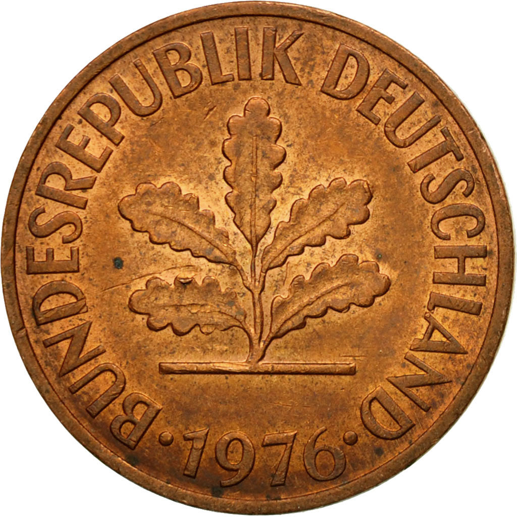 Coin GERMANY - FEDERAL REPUBLIC 2 Pfennig 1976 Stuttgart EF(40-45 ...
