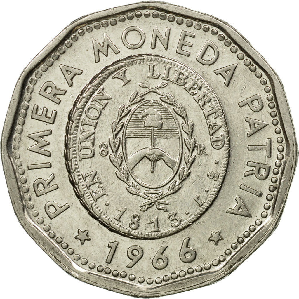 Coin Argentina 25 Pesos 1966 EF(40-45) Nickel Clad Steel KM:61 – Numiscorner.com