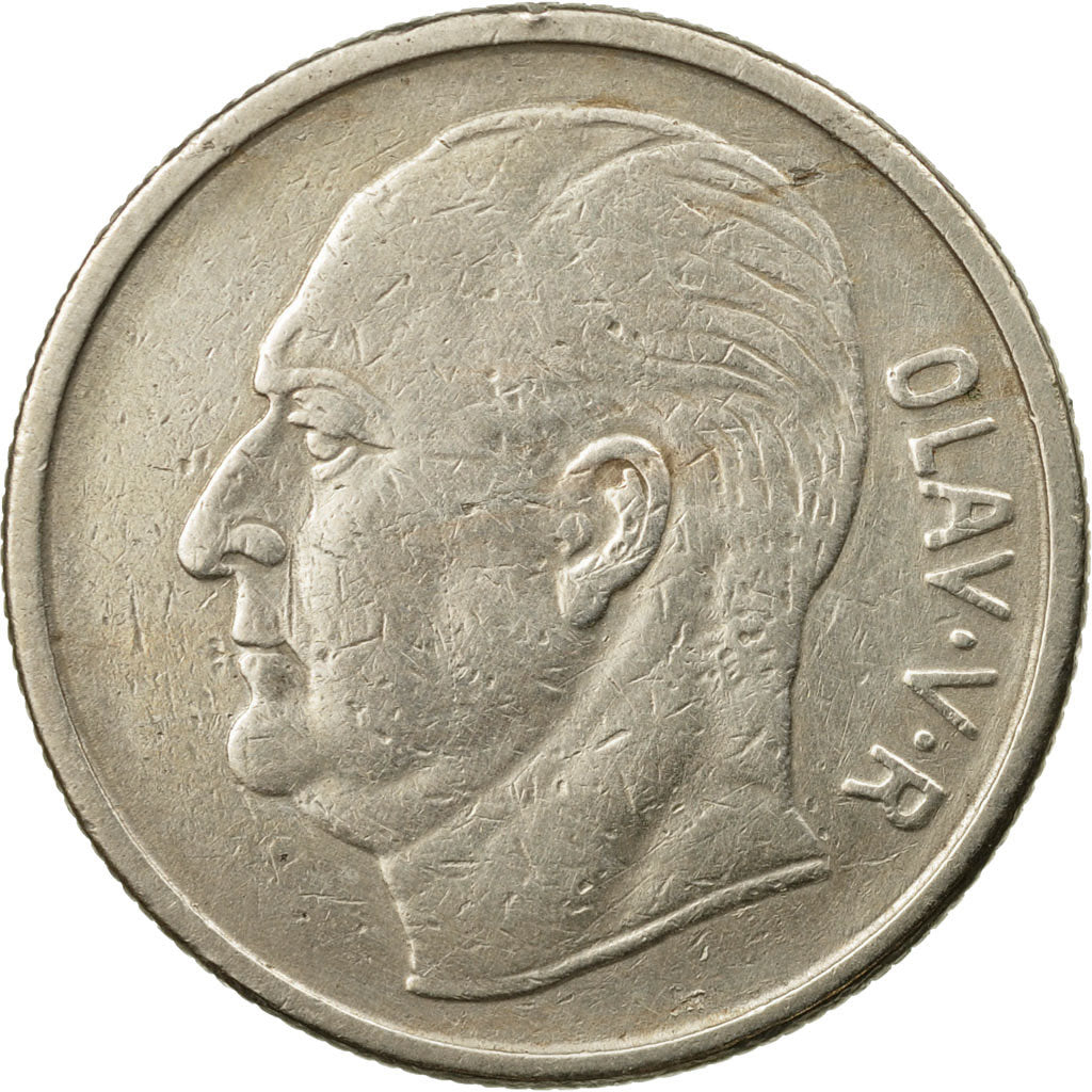Coin Norway Olav V Krone 1968 EF(40-45) Copper-nickel KM:409 ...