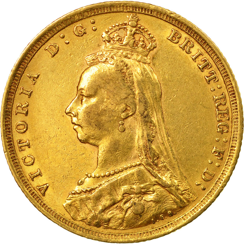 Coin Australia Victoria Sovereign 1889 Sydney AU(50-53) Gold KM:10 ...