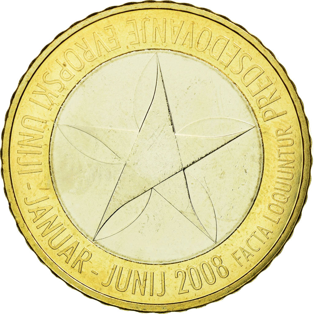 Coin Slovenia 3 Euro 2008 MS(63) Bi-Metallic KM:81 – Numiscorner.com