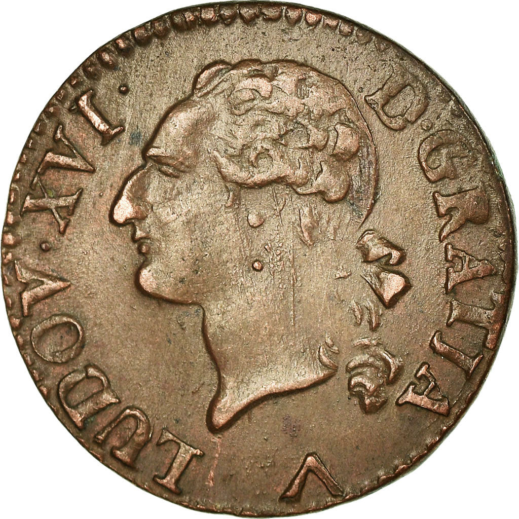 Coin France Louis XVI Liard 1783 Lille AU(50-53) Copper KM 585.14 ...