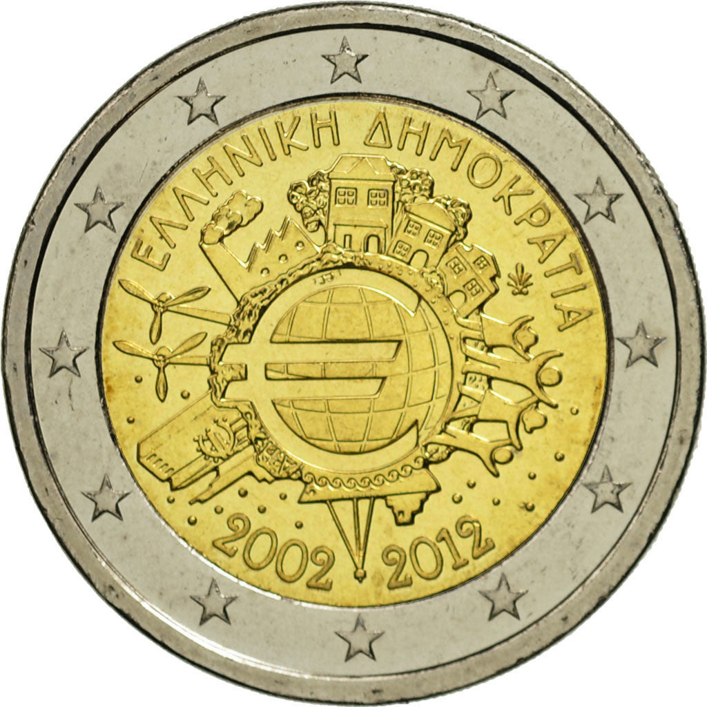 Greece 2 Euro 10 years euro 2012 MS(63) Bi-Metallic – Numiscorner.com