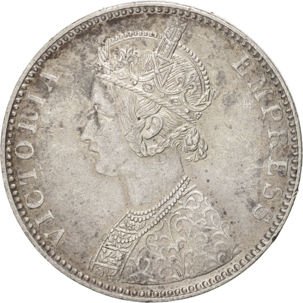 Coin INDIA-BRITISH Victoria Rupee 1893 Bombay MS(60-62) Silver KM:492 ...