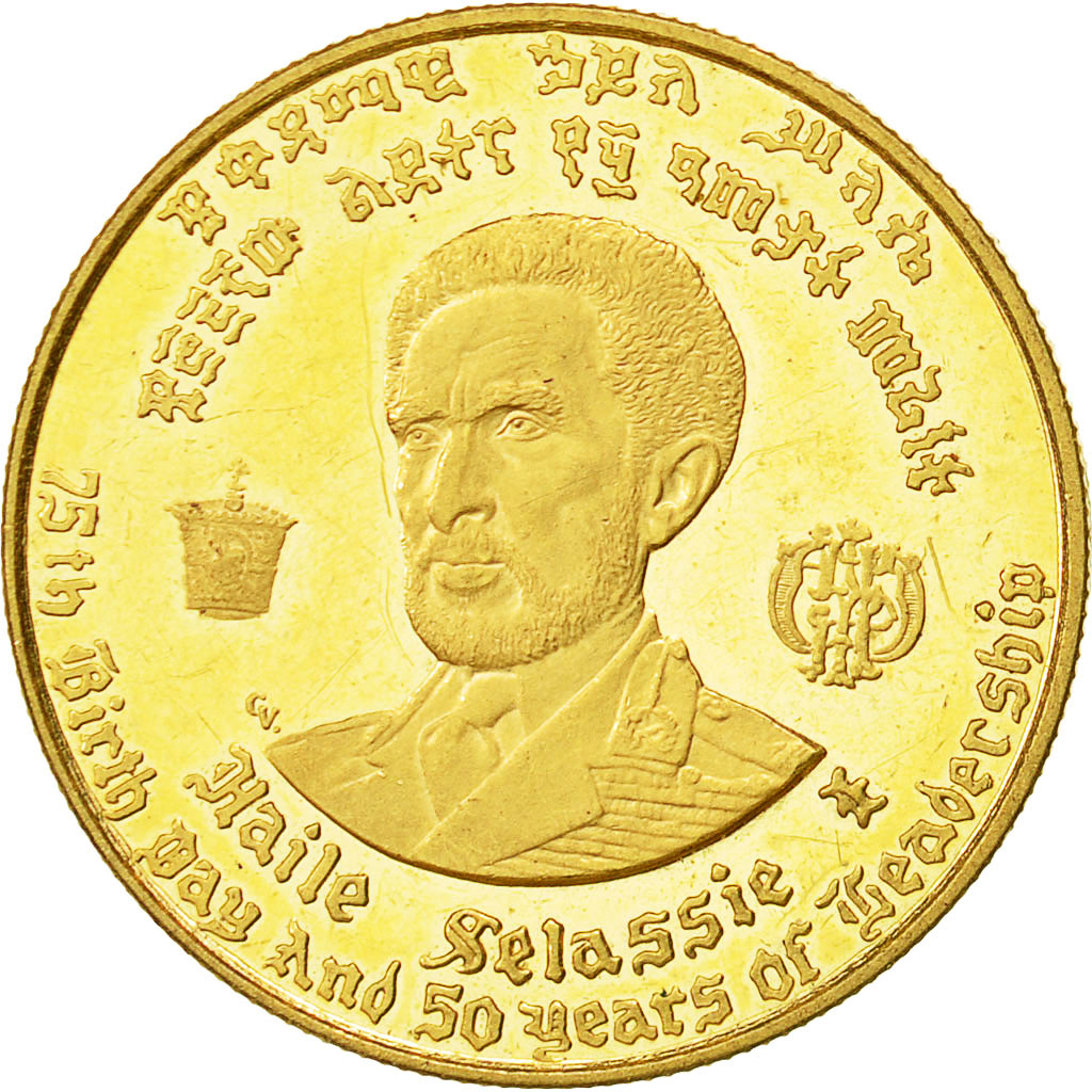 Coin Ethiopia Haile Selassie 20 Dollars 1966 MS(60-62) Gold KM:39 ...