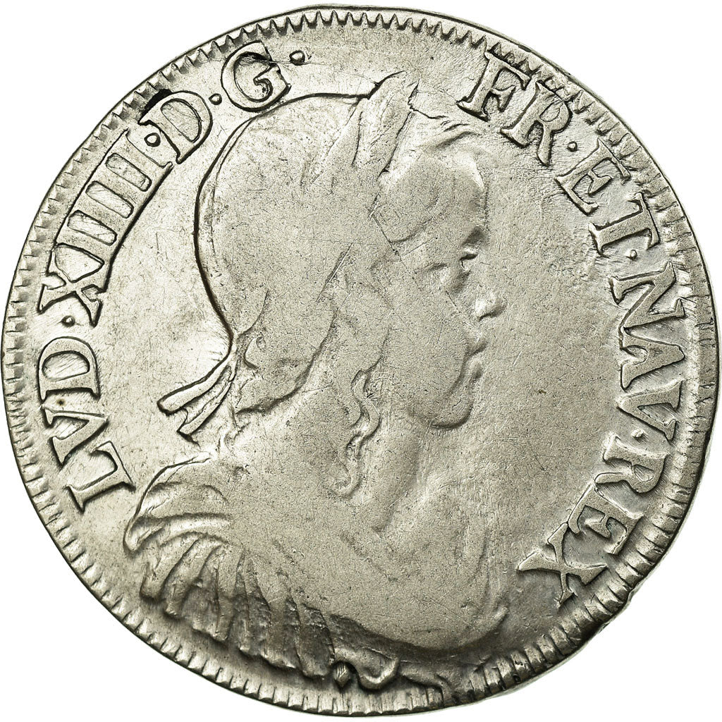 Coin France Louis XIV 1/2 Écu à la mèche longue 1653 Aix KM 164.23 ...