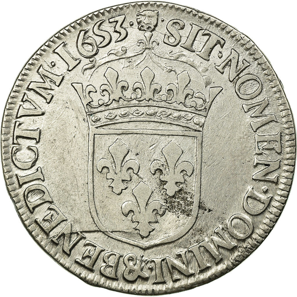 Coin France Louis XIV 1/2 Écu à la mèche longue 1653 Aix KM 164.23 ...