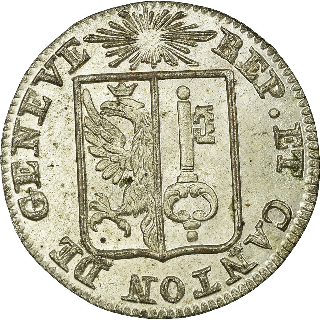 Coin SWISS CANTONS GENEVA Sol 1833 MS(63) Billon KM:120 – Numiscorner.com