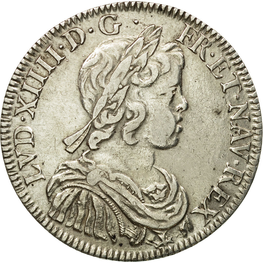 Coin France Louis XIV 1/2 Écu à la mèche courte 1644 Paris EF(40-45 ...